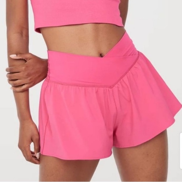 aerie | Shorts | Offline By Aerie Real Me Crossover Flowy Short Pink ...